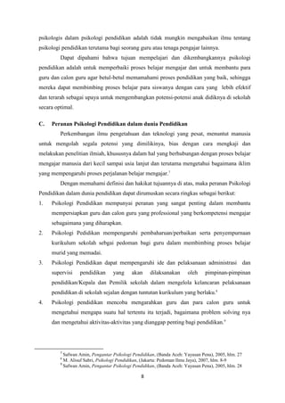 psikologi pendidikan tentang Metode, Tujuan, dan Peranan Psikologi ...