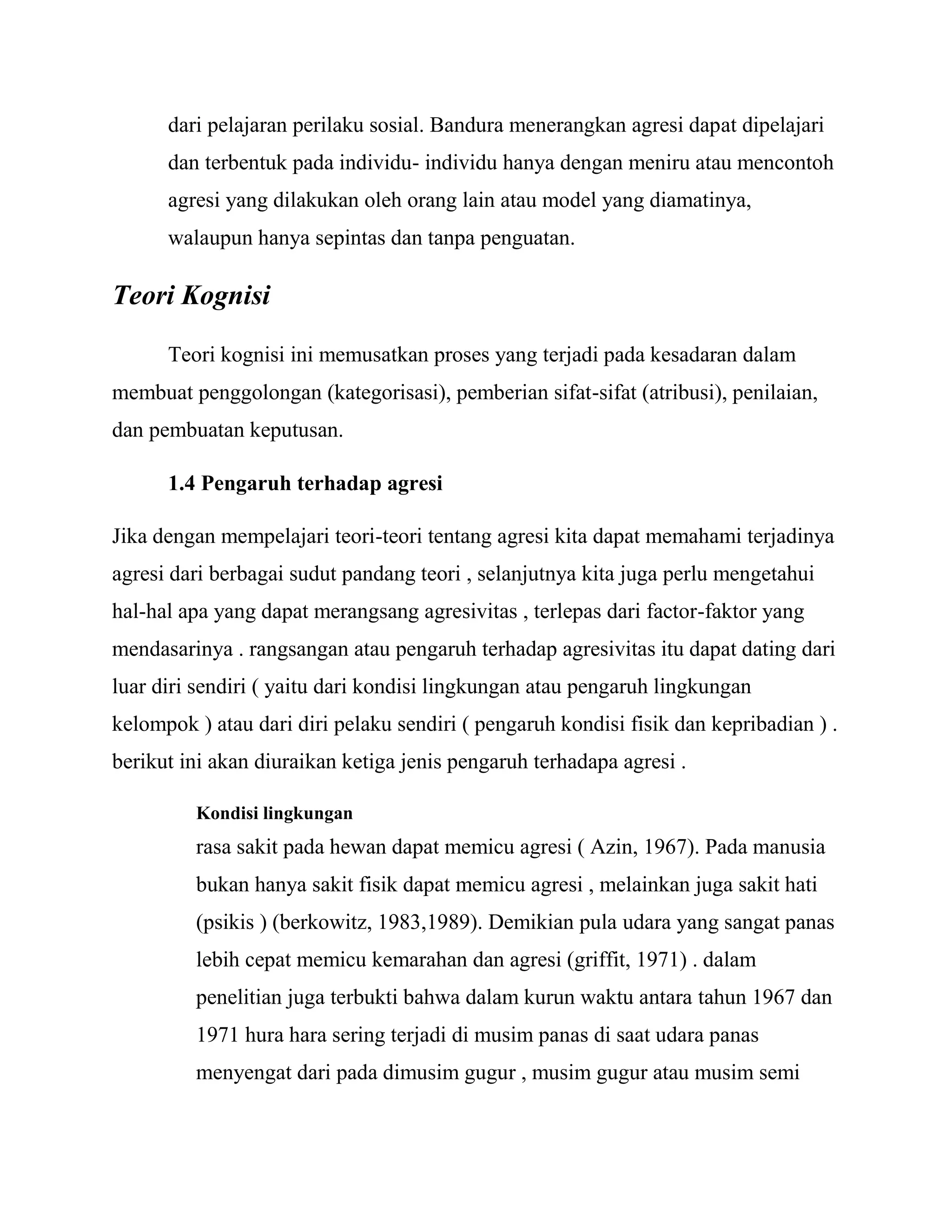 Makalah psikologi sosial "Agresi" | DOCX