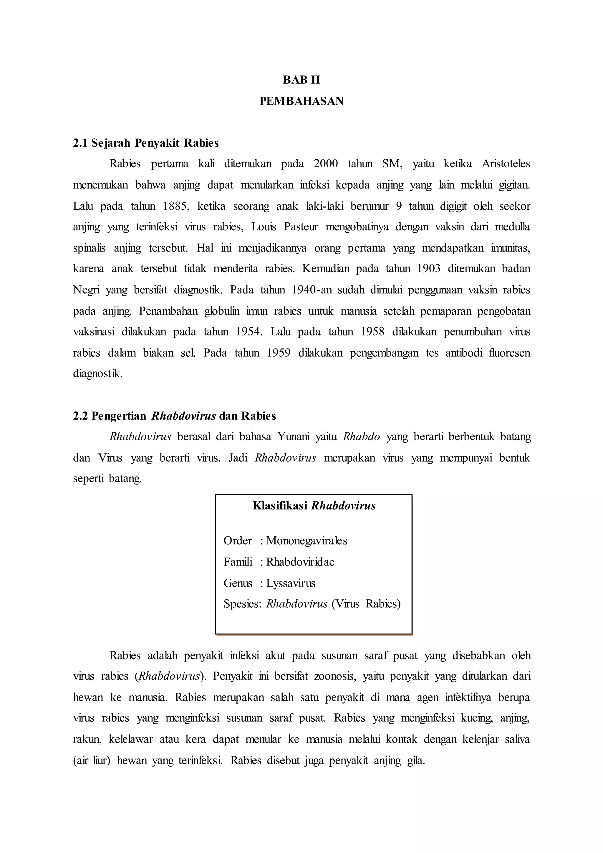 Penyakit Rabies | DOCX