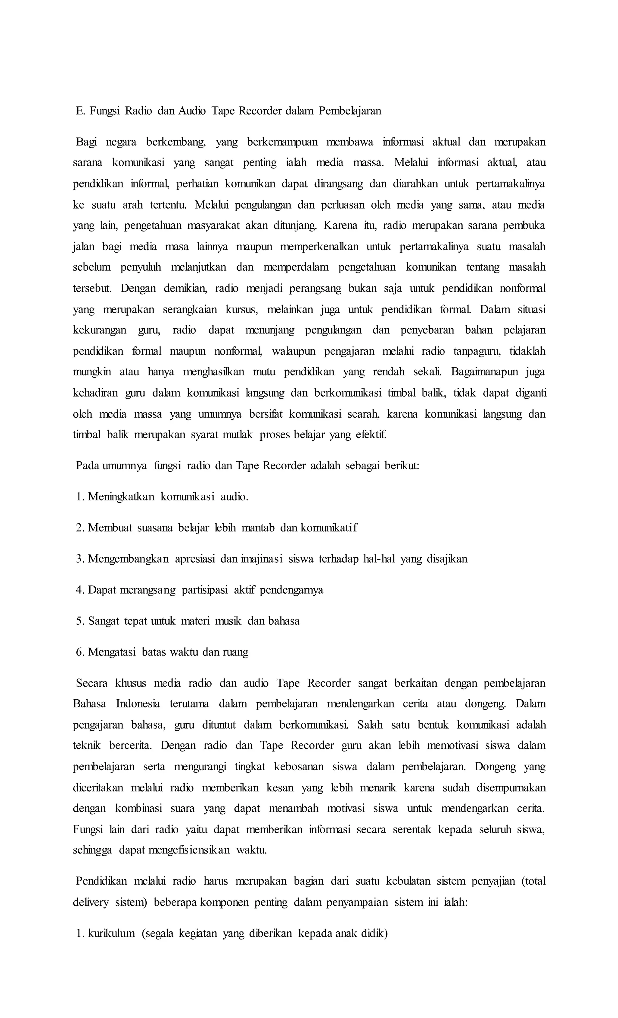 Makalah radio dan tepe recorder | DOCX