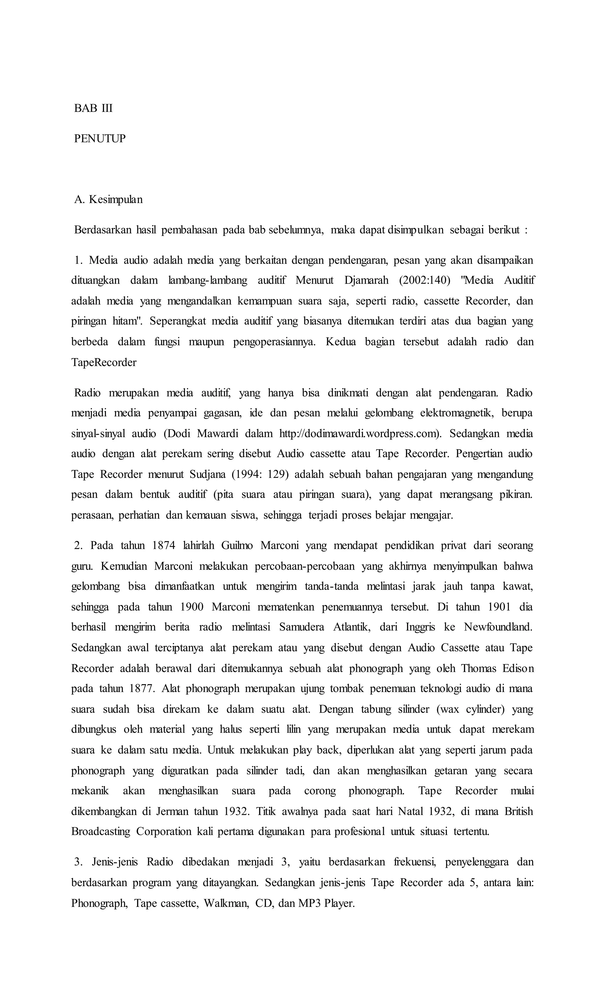 Makalah radio dan tepe recorder | DOCX