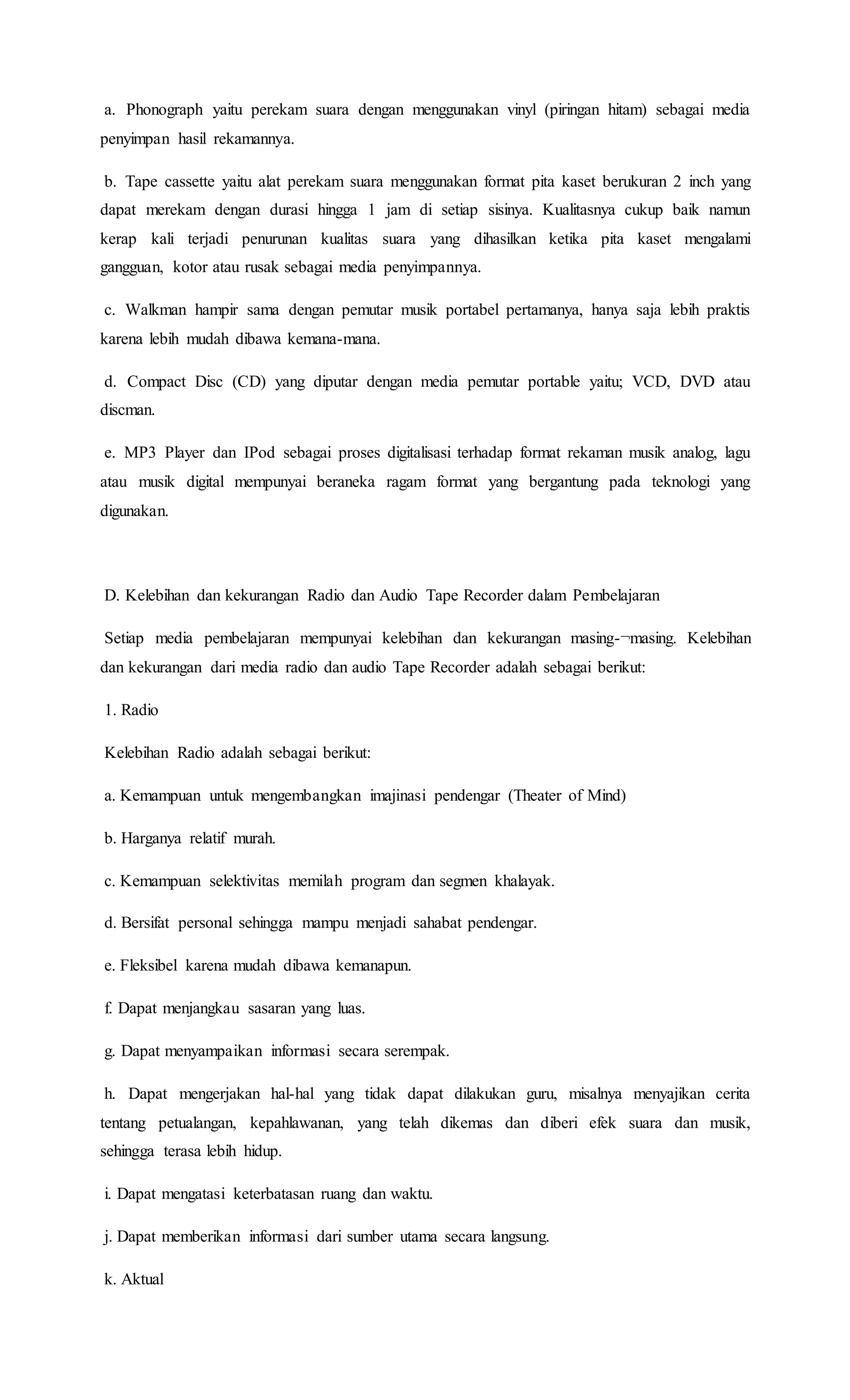 Makalah radio dan tepe recorder | DOCX