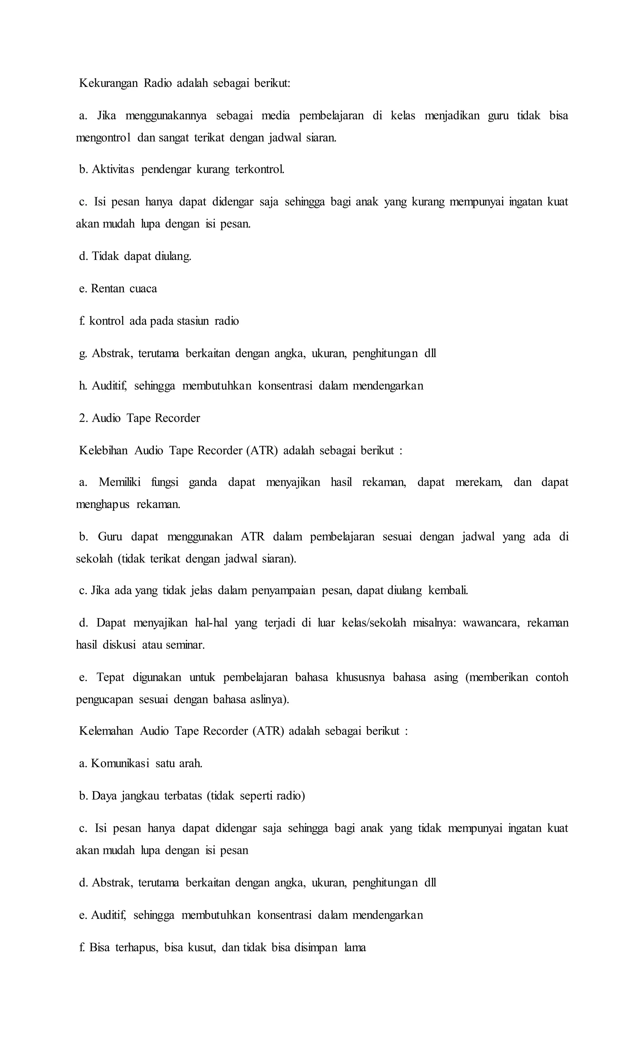 Makalah radio dan tepe recorder | DOCX