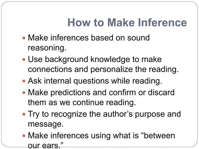 making inferences | PPTX | Education