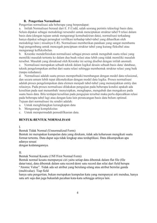 Materi Basis Data - Anomali dan Normalisasi | DOCX