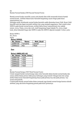 Materi Basis Data - Anomali dan Normalisasi | DOCX