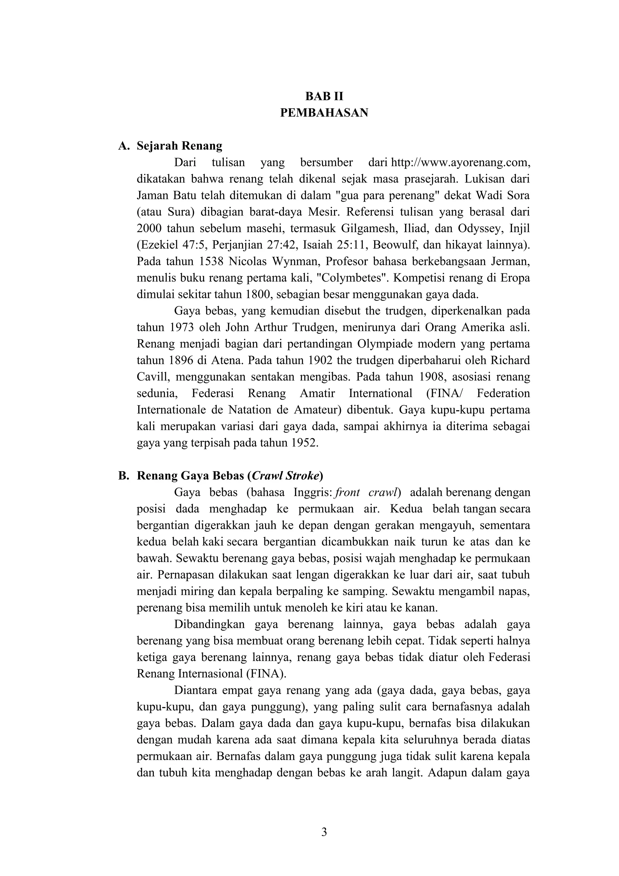 makalah renang gaya bebas dan gaya dada.docx