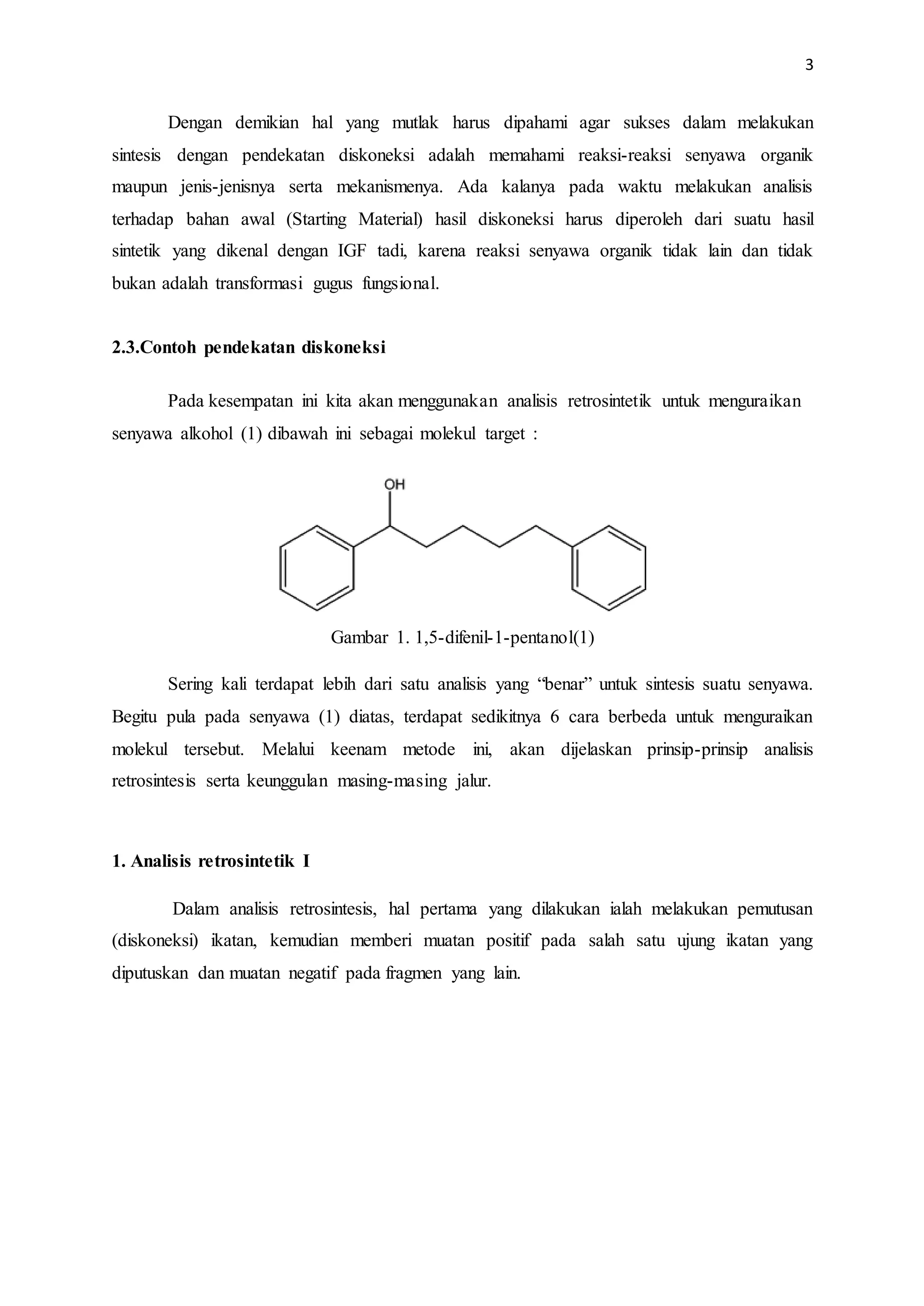 Makalah retrosintesis Kimia Organik 3 | DOCX