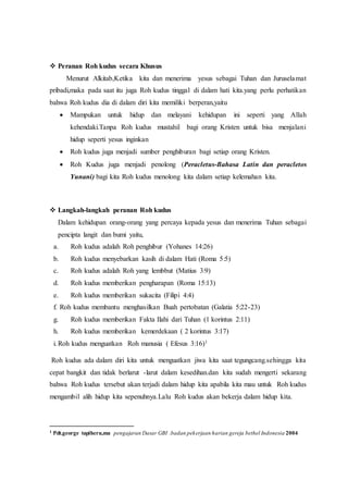 Makalah Tentang Roh Kudus | DOCX