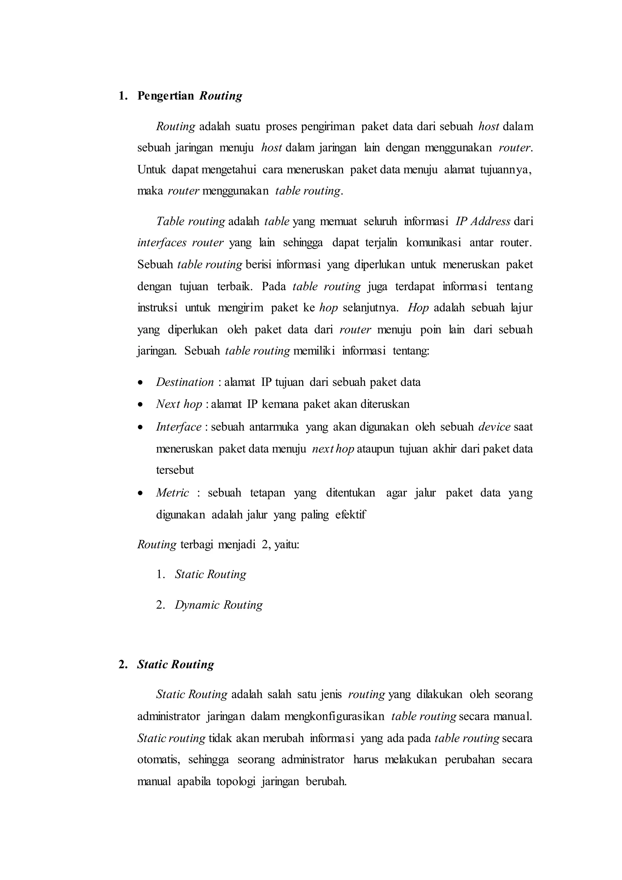 Makalah routing | DOCX