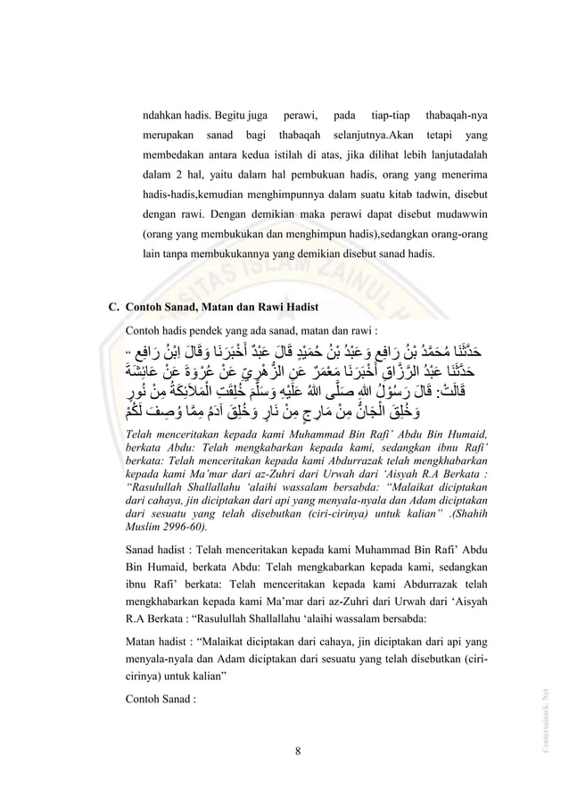Makalah Sanad, Matan dan Rawi Hadist.docx