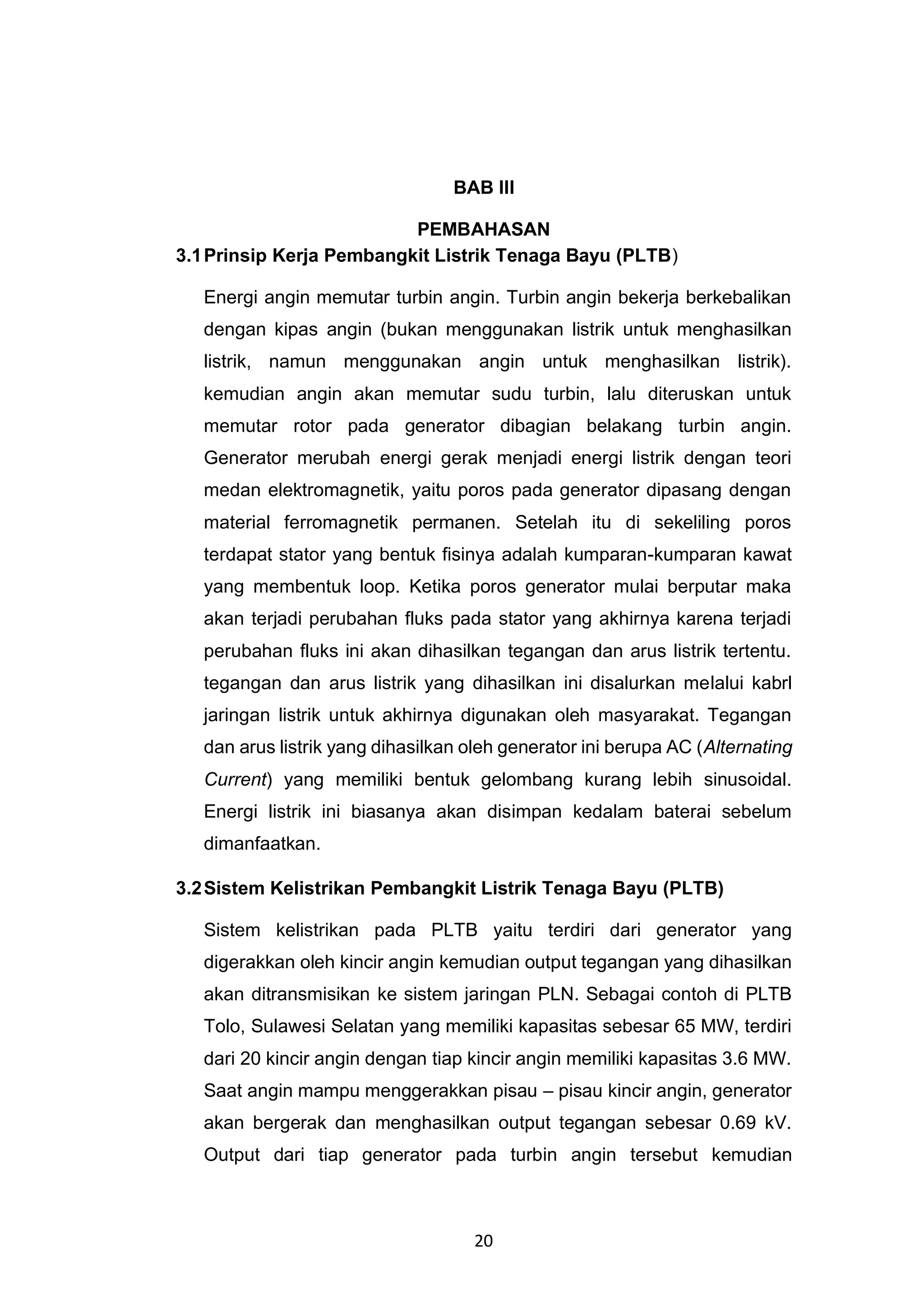 Makalah Sumber Daya Energi - PLTB (Pembangkit Listrik Tenaga Bayu) | PDF
