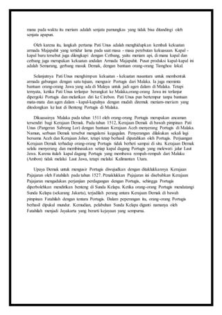 Makalah sejarah tentang perlawanan kerajaan demak terhadap portugis | DOCX