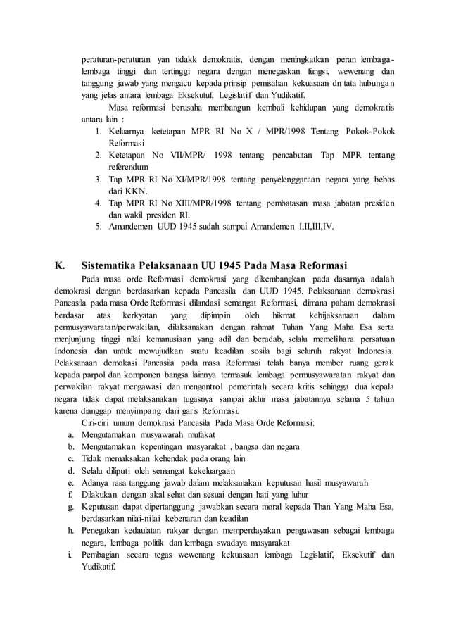 Makalah Sejarah Indonesia Pada Masa Orde Baru dan Reformasi | DOCX