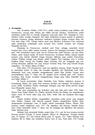 Makalah Kerajaan Malaka | DOCX