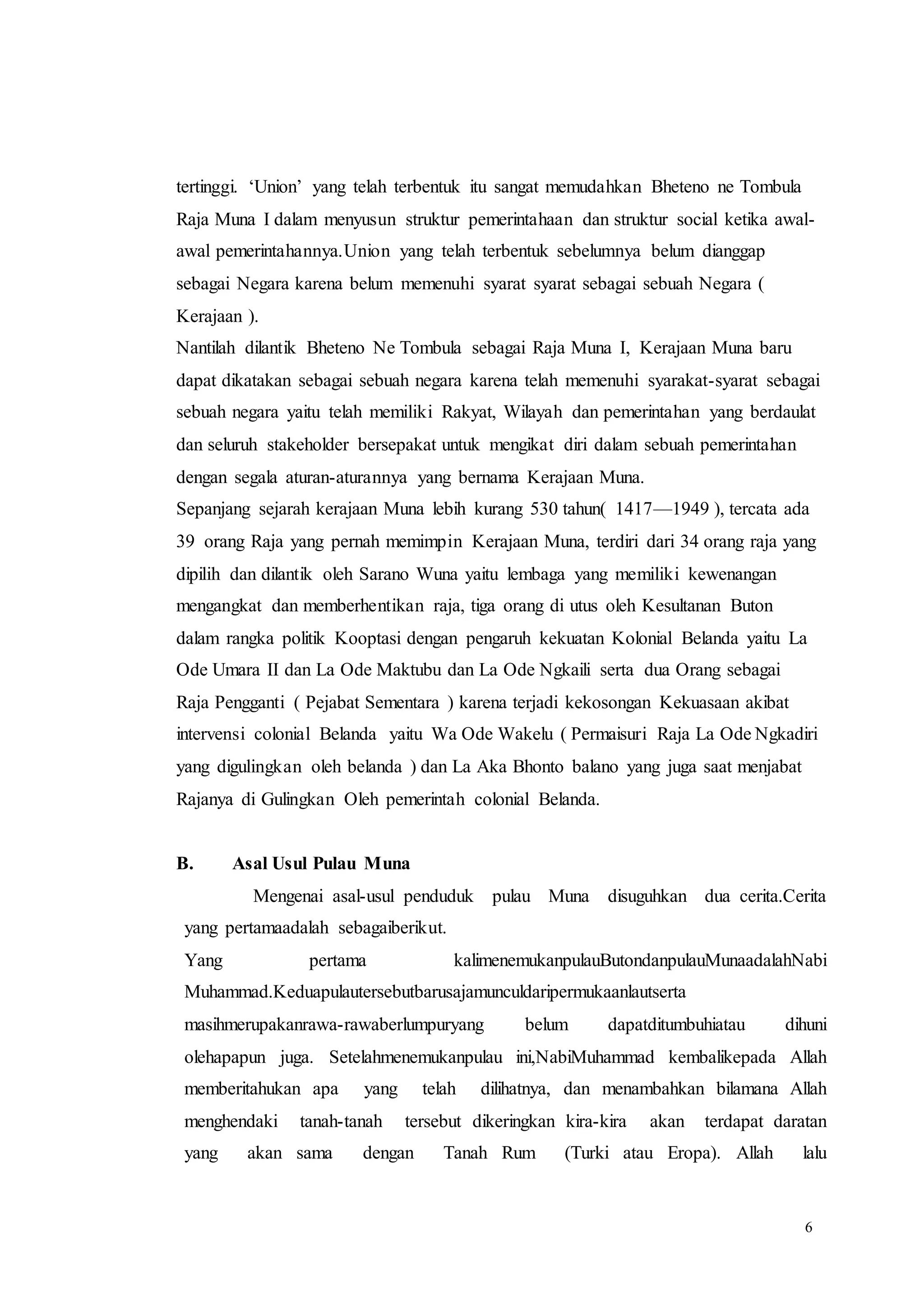 Makalah sejarah budaya muna sebelum masuknya islam | DOCX