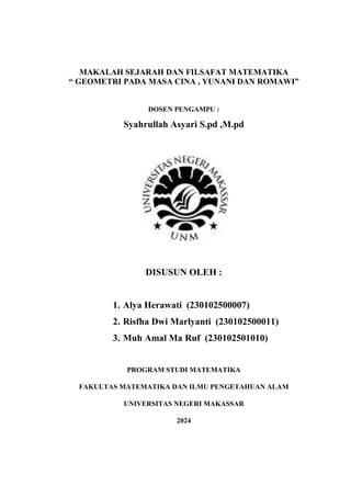 MAKALAH SEJARAH DAN FILSAFAT MATEMATIK1 (AutoRecovered).docx