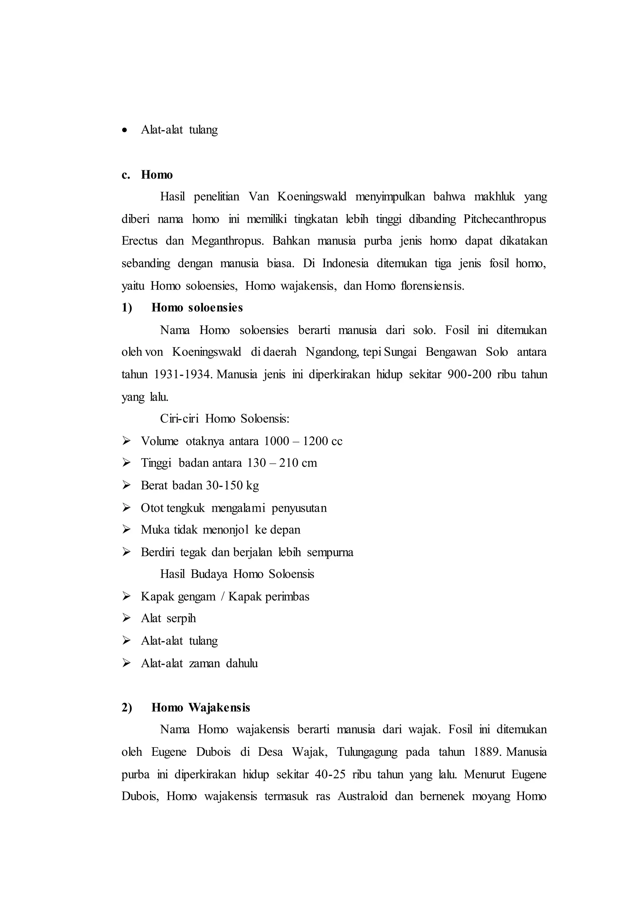 Makalah sejarah indonesia manusia purba | DOCX