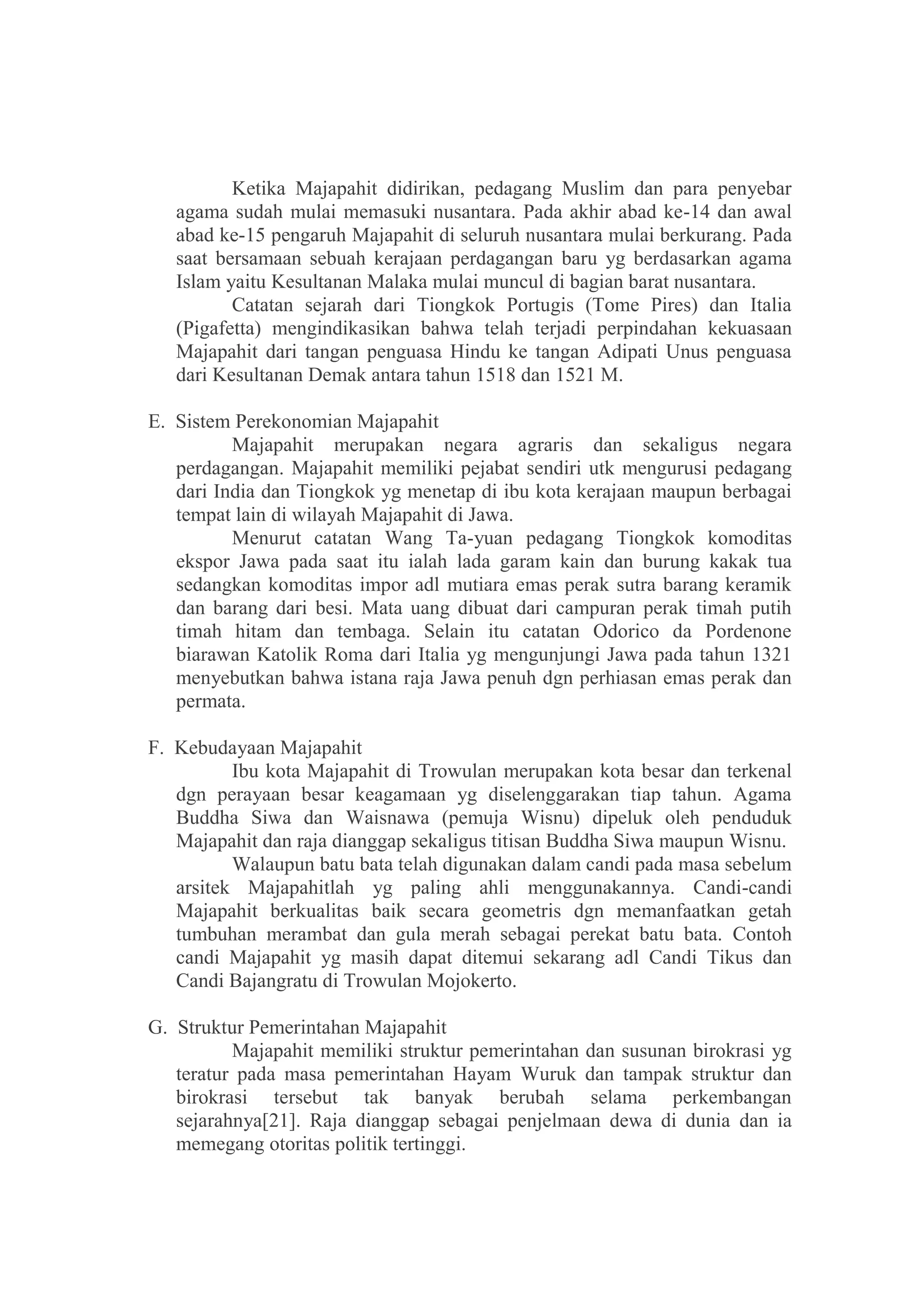 Makalah sejarah kerajaan majapahit (contoh) | DOCX