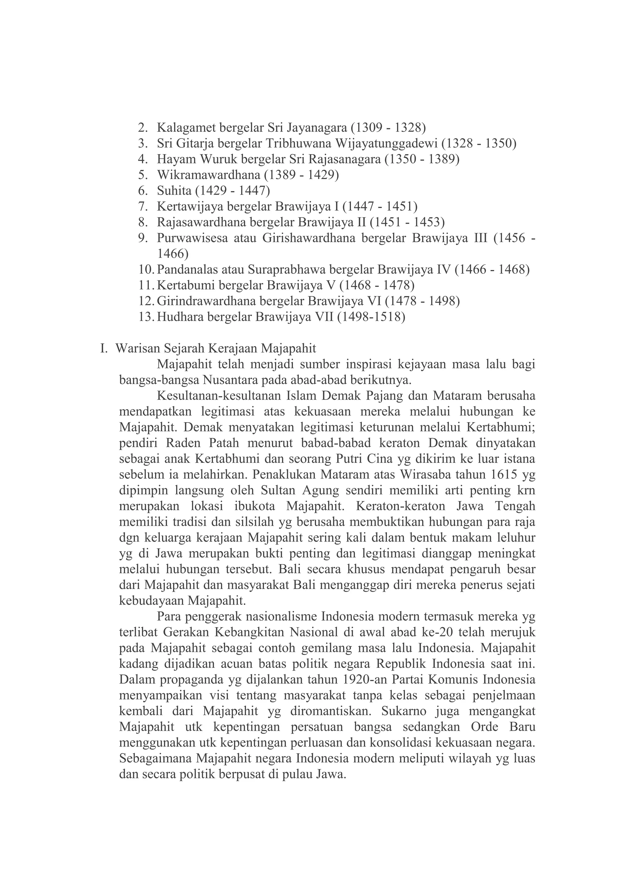 Makalah sejarah kerajaan majapahit (contoh) | DOCX