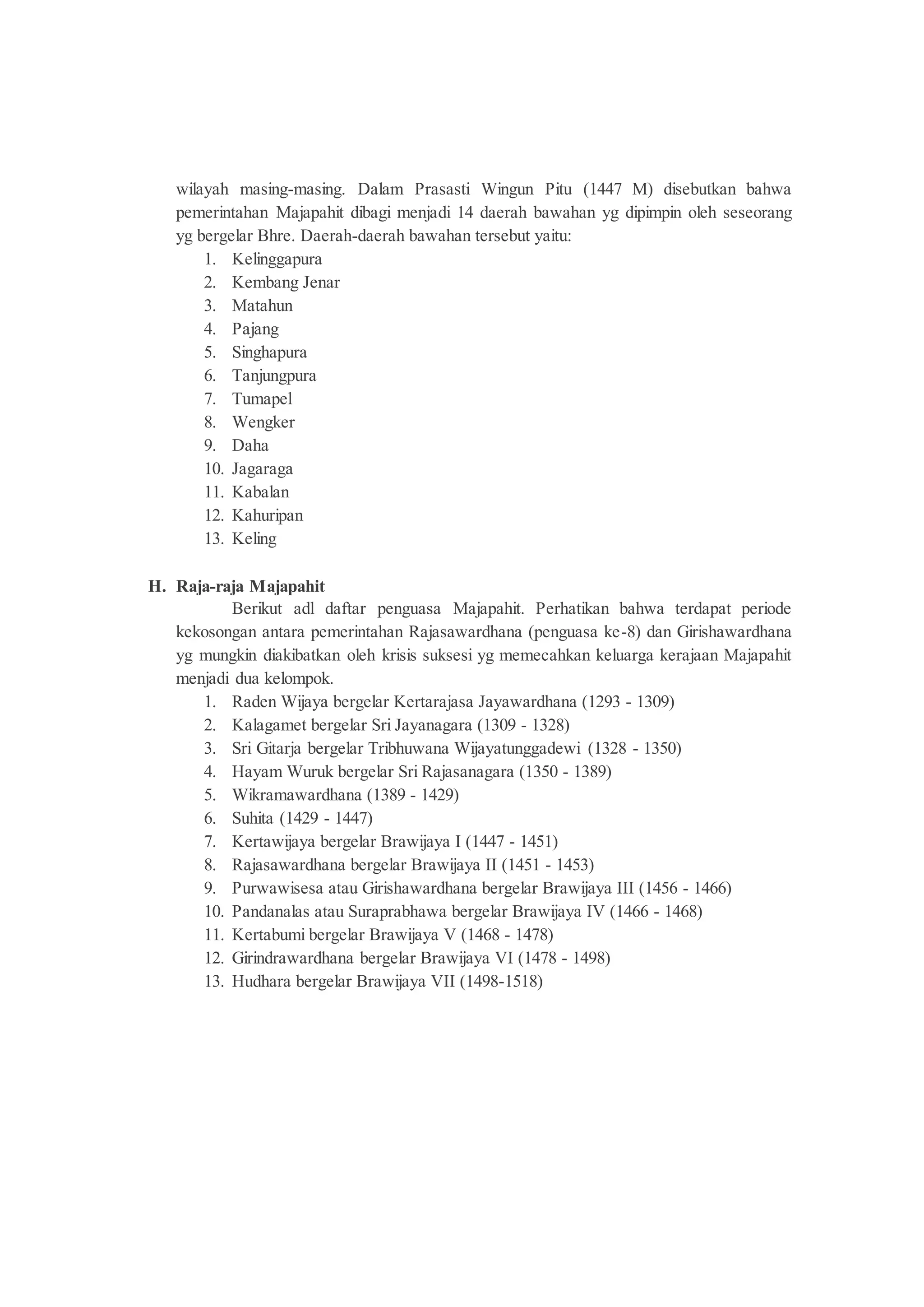 Makalah sejarah kerajaan majapahit & pajajaran . | DOCX