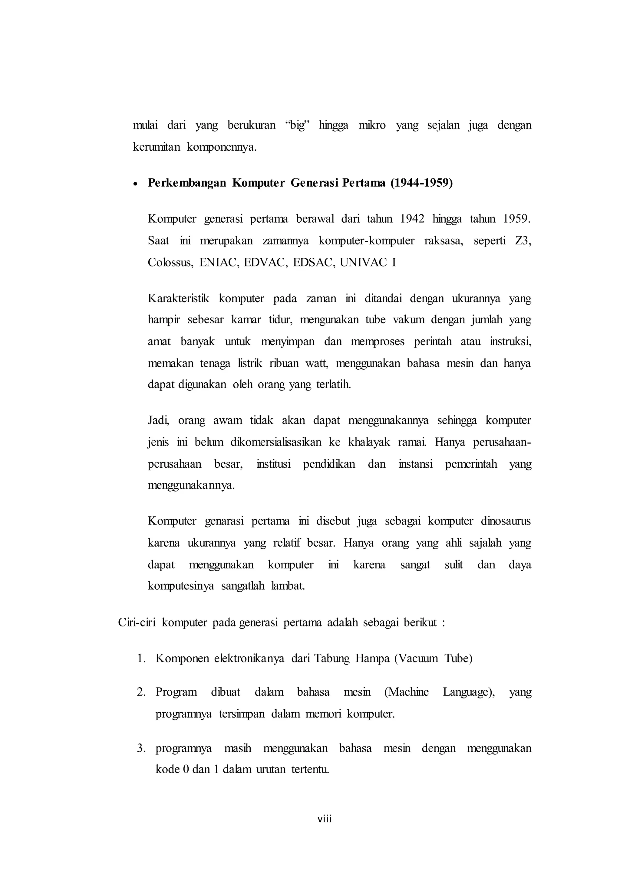 Makalah sejarah perkembangan komputer dari awal hingga saat ini | DOCX