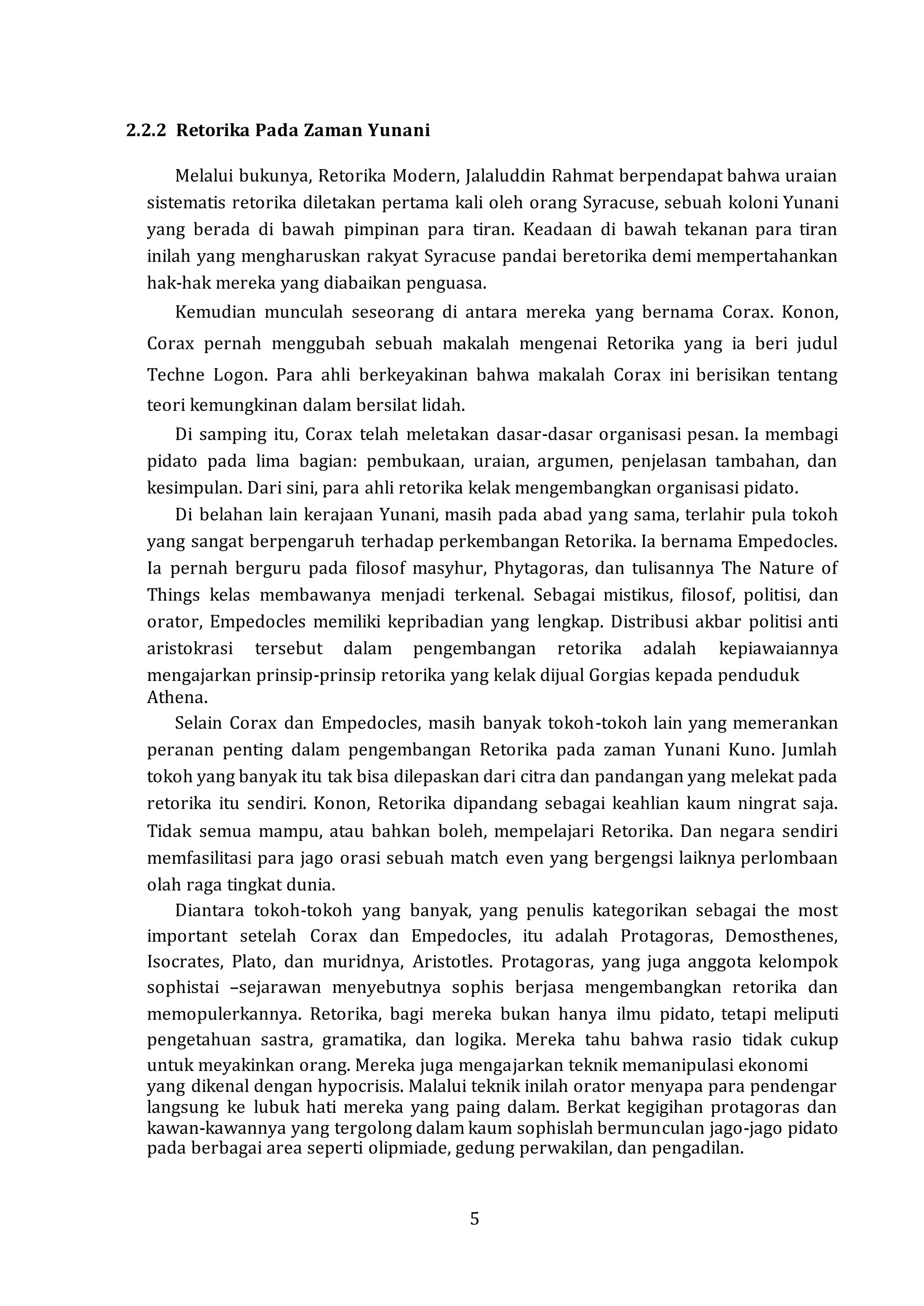 Makalah sejarah retorika | DOCX