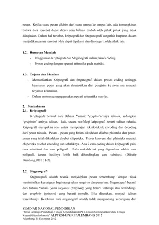 Makalah seminar nasional matematika 2012 pgri | PDF