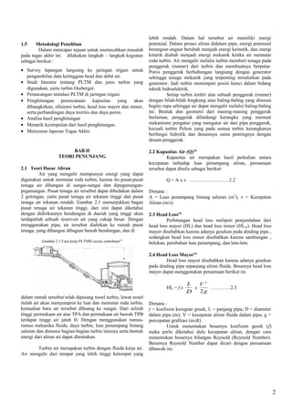 PERANCANGAN PEMBANGKIT LISTRIK TENAGA MIKROHIDRO KAPASITAS 25 KW DENGAN MENGGUNAKAN TURBIN ...