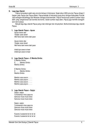 Makalah seni dan budaya daerah Papua | DOCX