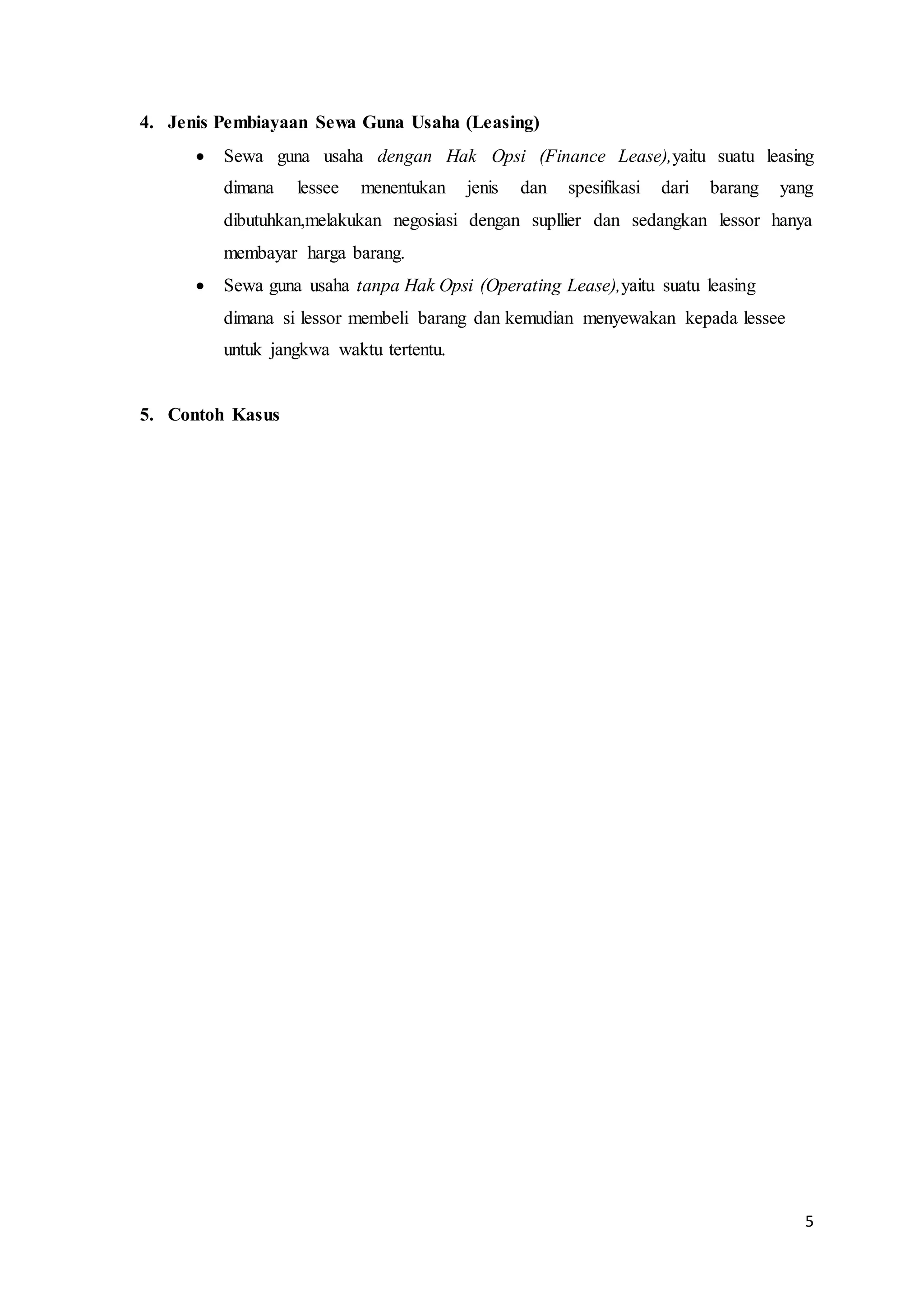 Makalah Sewa Guna Usaha | DOCX