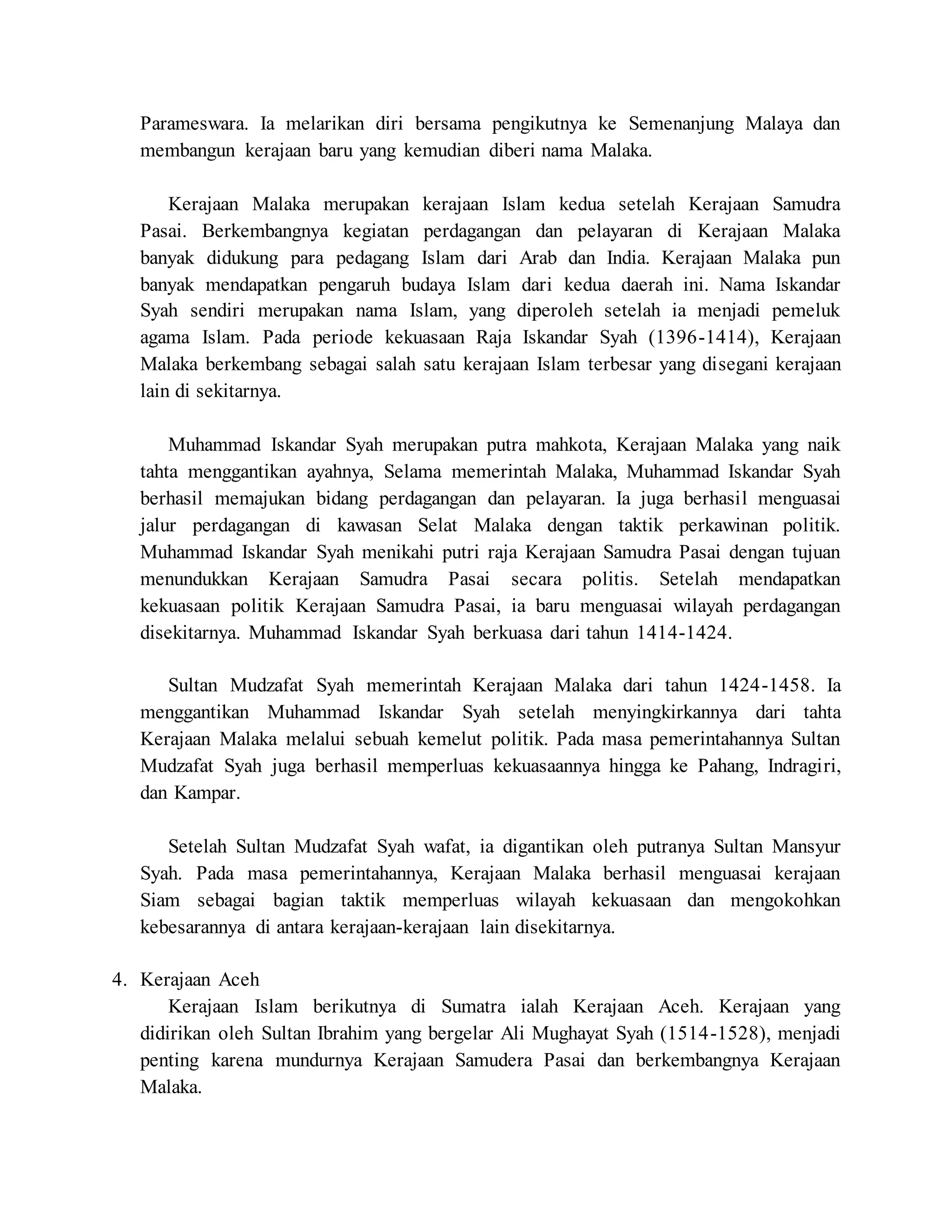 Makalah Kerajaan-kerajaan Islam di Indonesia | DOCX
