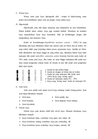 Makalah sifat fisik & mekanik kayu beserta cacat cacatnya | DOCX