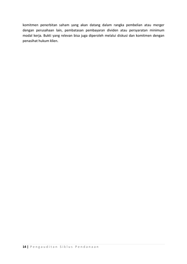 Makalah pengauditan siklus pendanaan/pembelanjaan | PDF