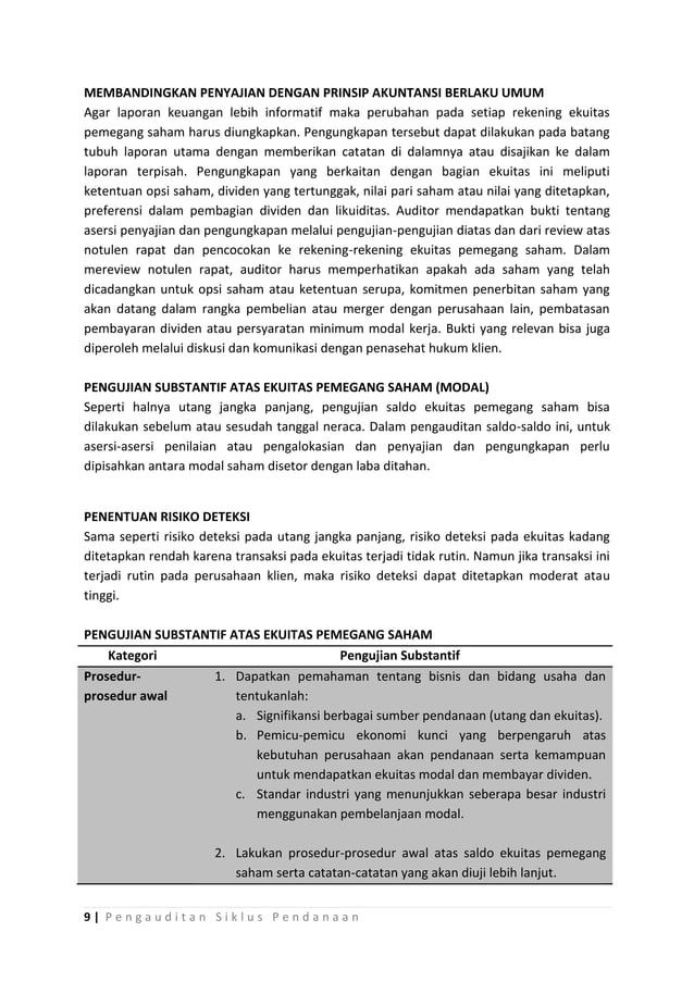 Makalah pengauditan siklus pendanaan/pembelanjaan | PDF