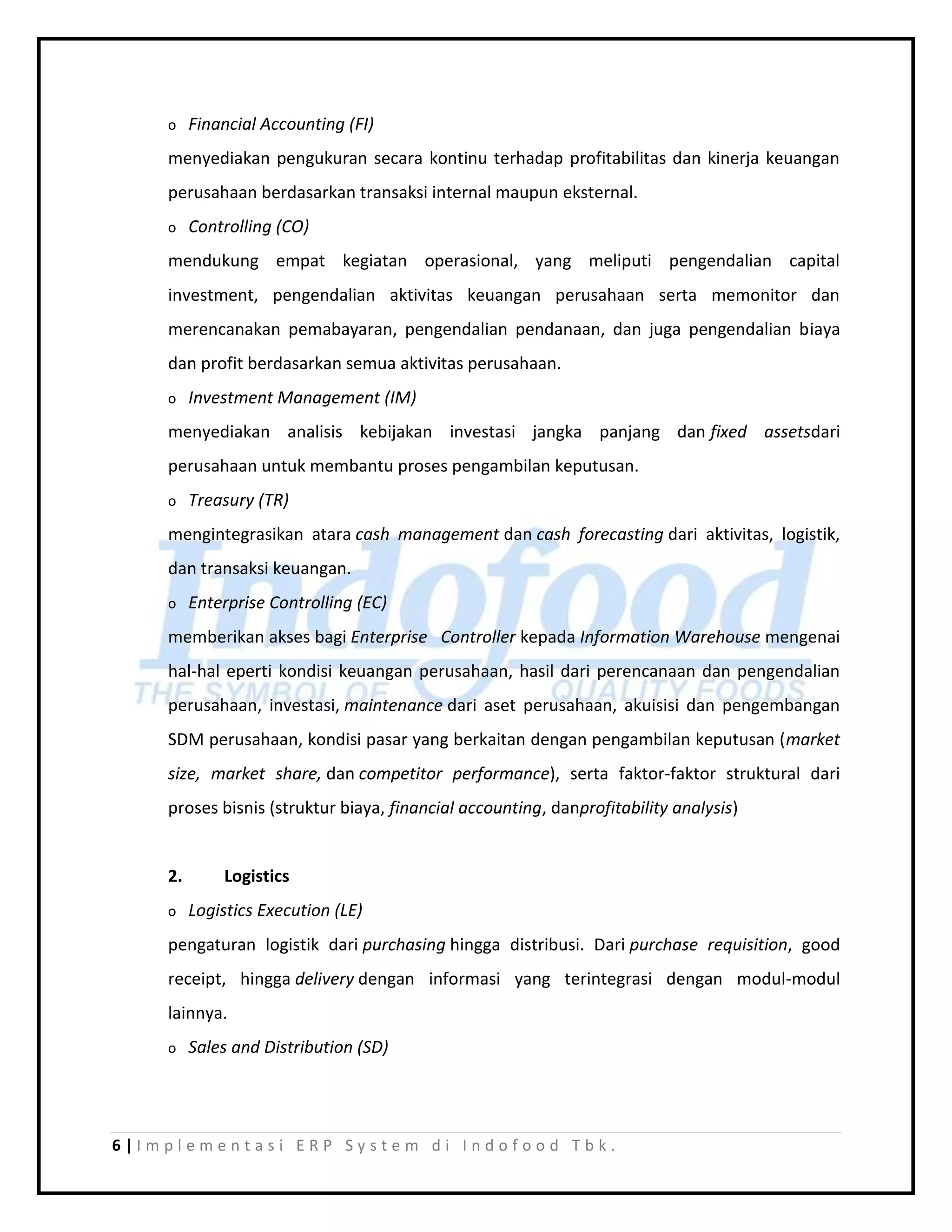 Makalah Implementasi ERP Indofood | DOCX