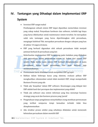 Makalah Implementasi ERP Indofood | DOCX