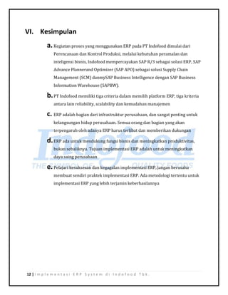 Makalah Implementasi ERP Indofood | DOCX