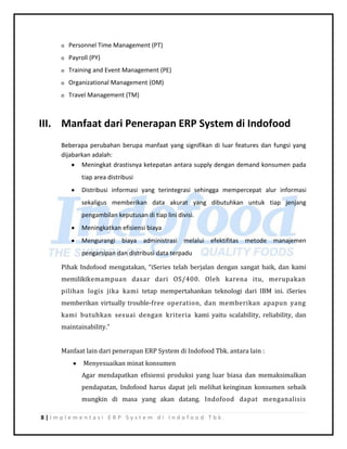 Makalah Implementasi ERP Indofood | DOCX