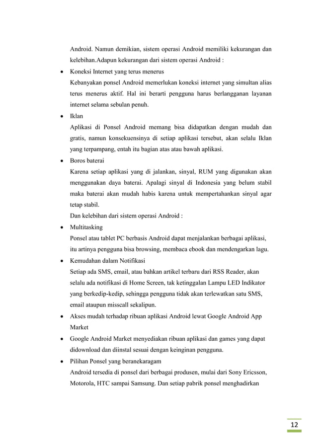 Makalah sistem operasi android | DOCX