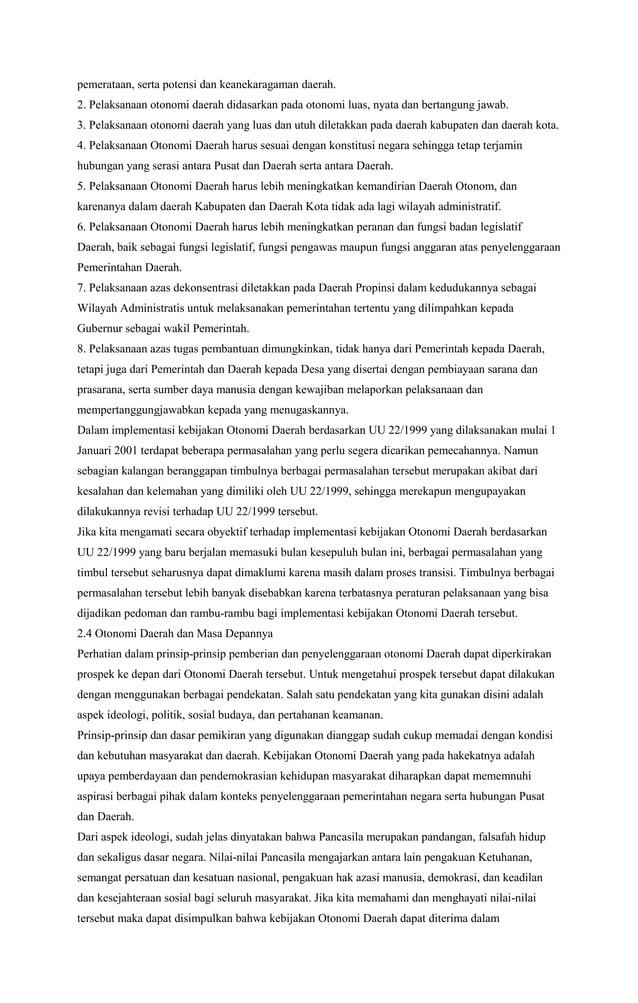 Makalah sistem pemerintahan daerah | DOCX