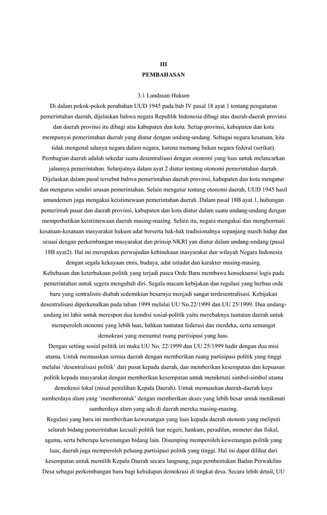 Makalah sistem pemerintahan daerah | DOCX