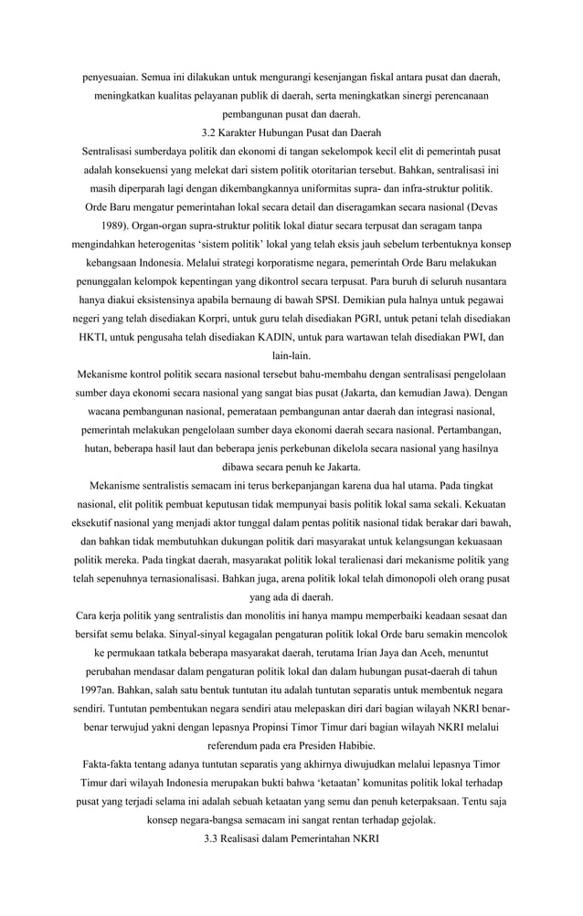 Makalah sistem pemerintahan daerah | DOCX