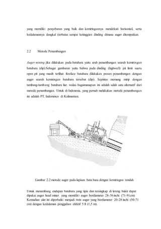 Makalah sistem penambangan auger kel 5 | DOCX