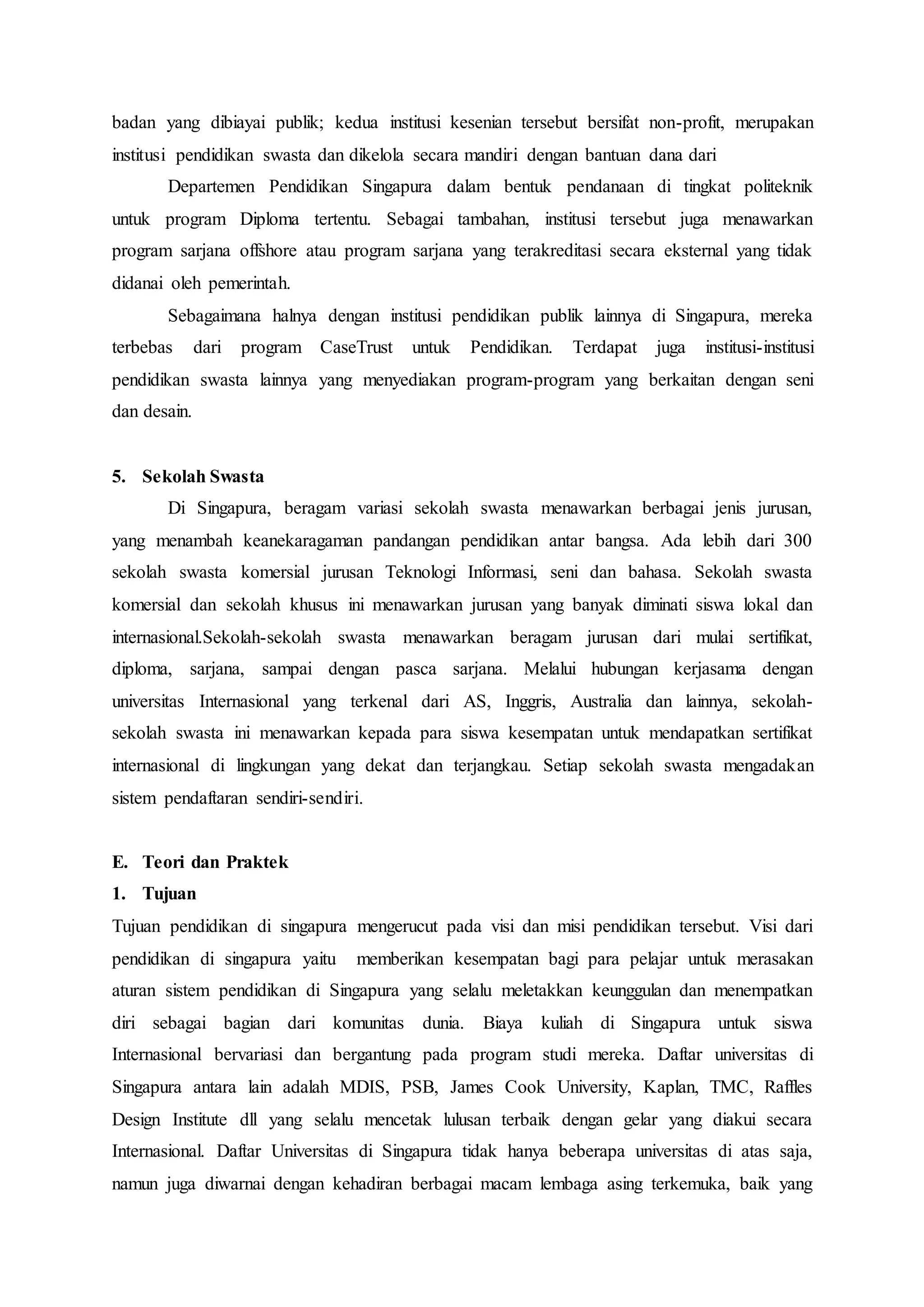 Kurikulum di singapura | DOCX