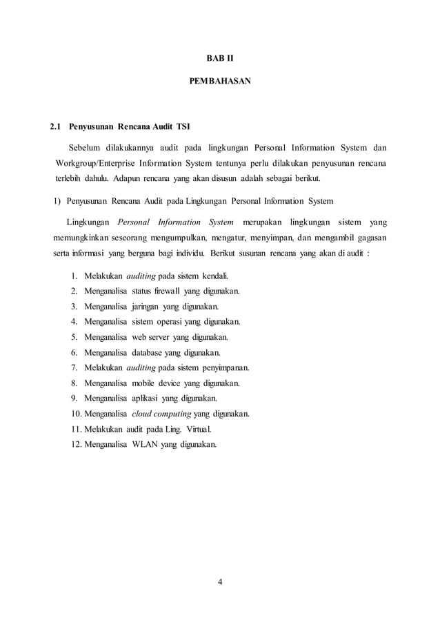 Makalah Capaian 2 : Menyusun Perencanaan Audit TSI | DOCX