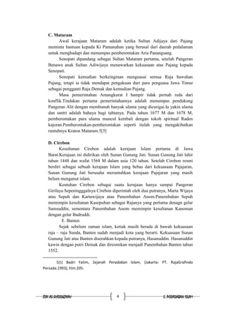 Makalah spi kerajaan islam sebelum penjajahan belanda | DOCX