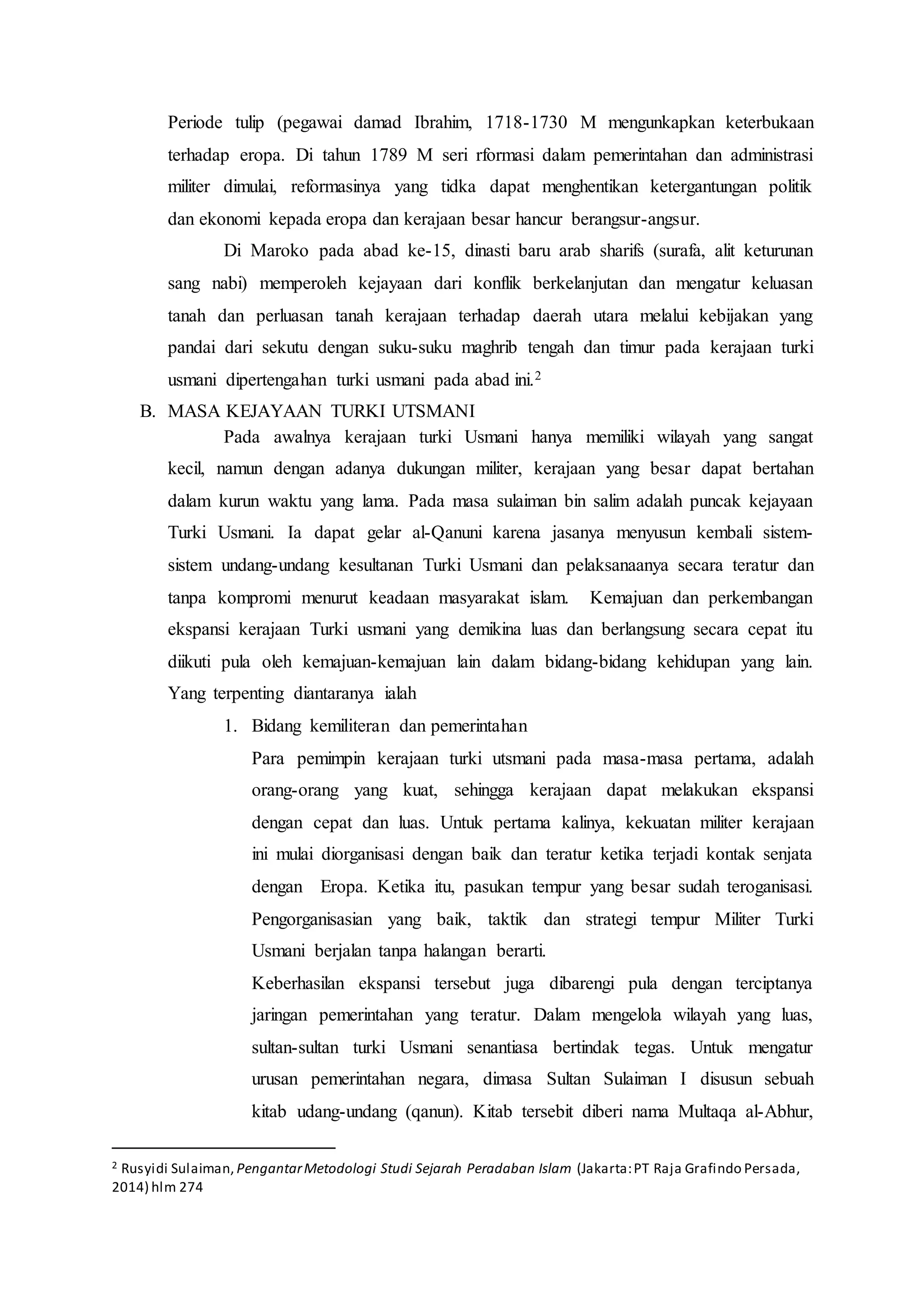 Makalah spi turki usmani | DOCX