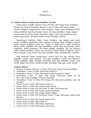Makalah Sistem Pendidikan Nasional - Standar Pendidikan Nasional | DOCX