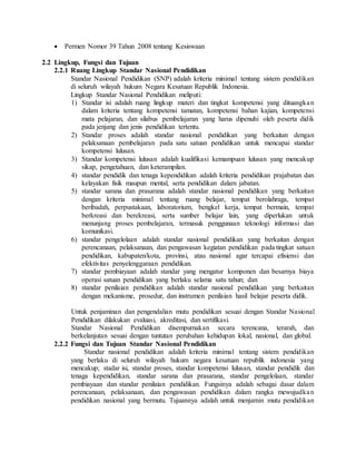 Makalah Sistem Pendidikan Nasional - Standar Pendidikan Nasional | DOCX